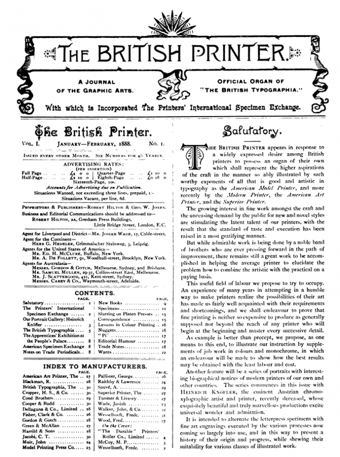 British Printer – Victorian Print Trade Journals Database